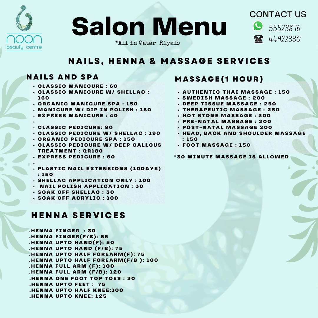 Nails, Massage, Henna