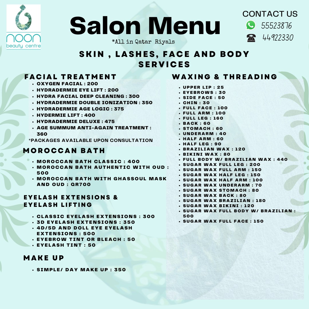 Waxing/Threading, Lashes, Hammam, Lashes